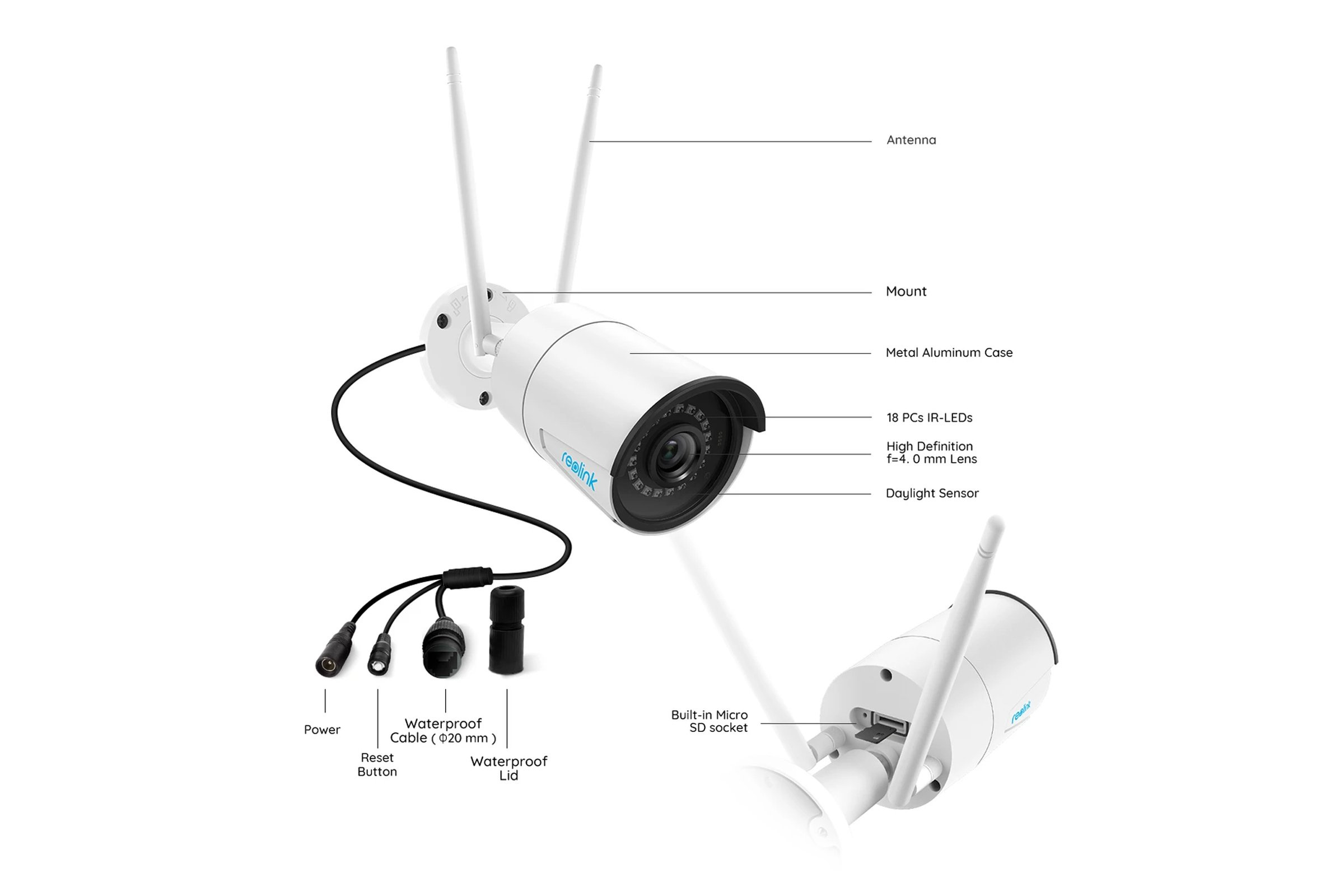 Reolink 4MP WiFi Surveillance Camera Dual Band WiFi Outdoor IR Camera ...